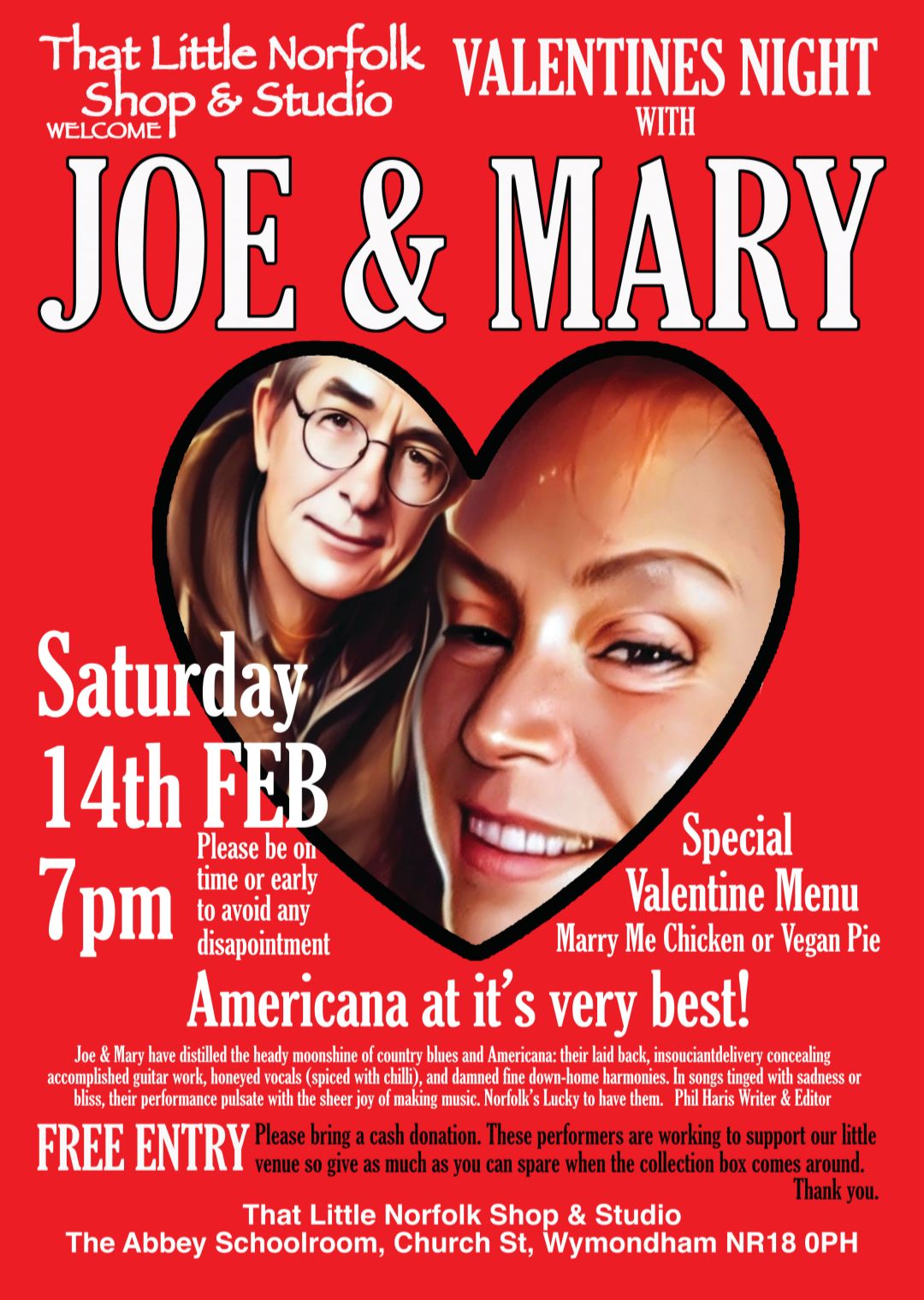 Valentines Night with Joe & Mary – That Little Norfolk Studio ...
